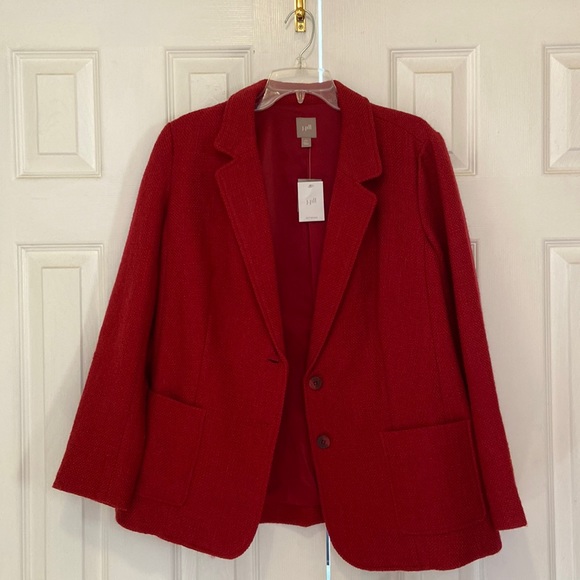 J. Jill | Jackets & Coats | Bnwt J Jill Red Tweed Blazer Petite Large ...